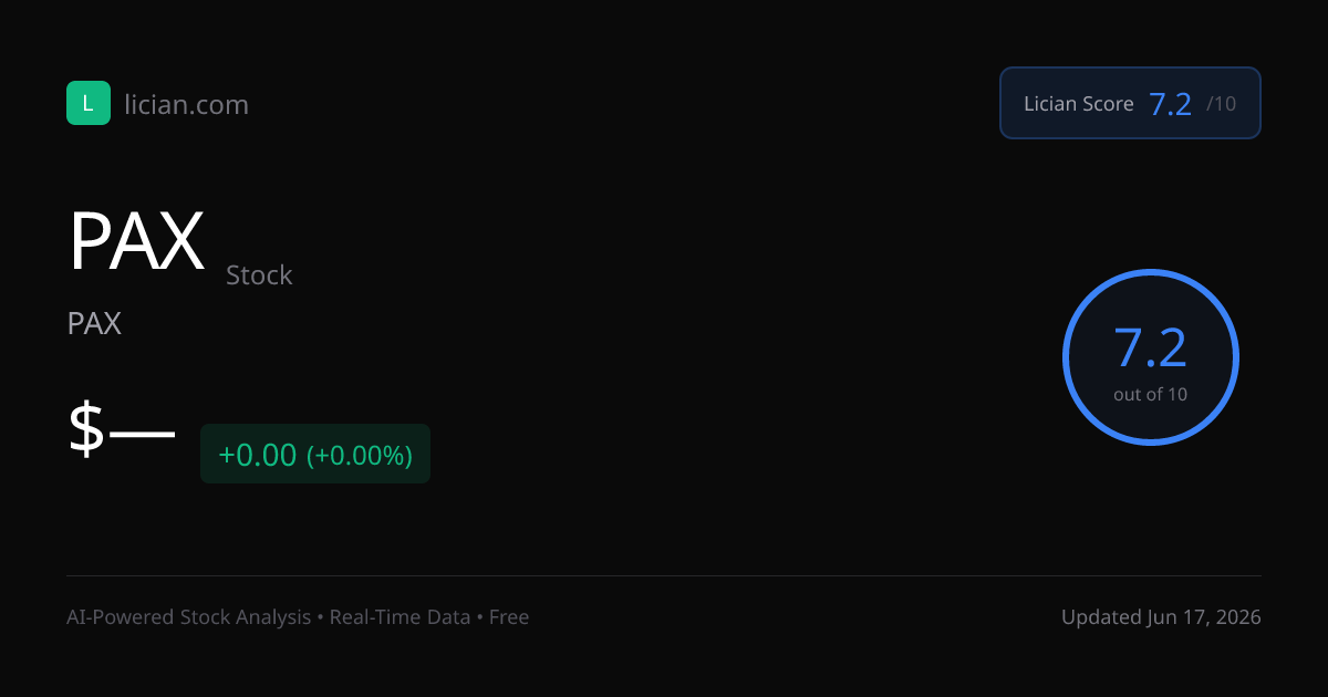 PAX Stock Forecast 2026 | Price Targets | Lician