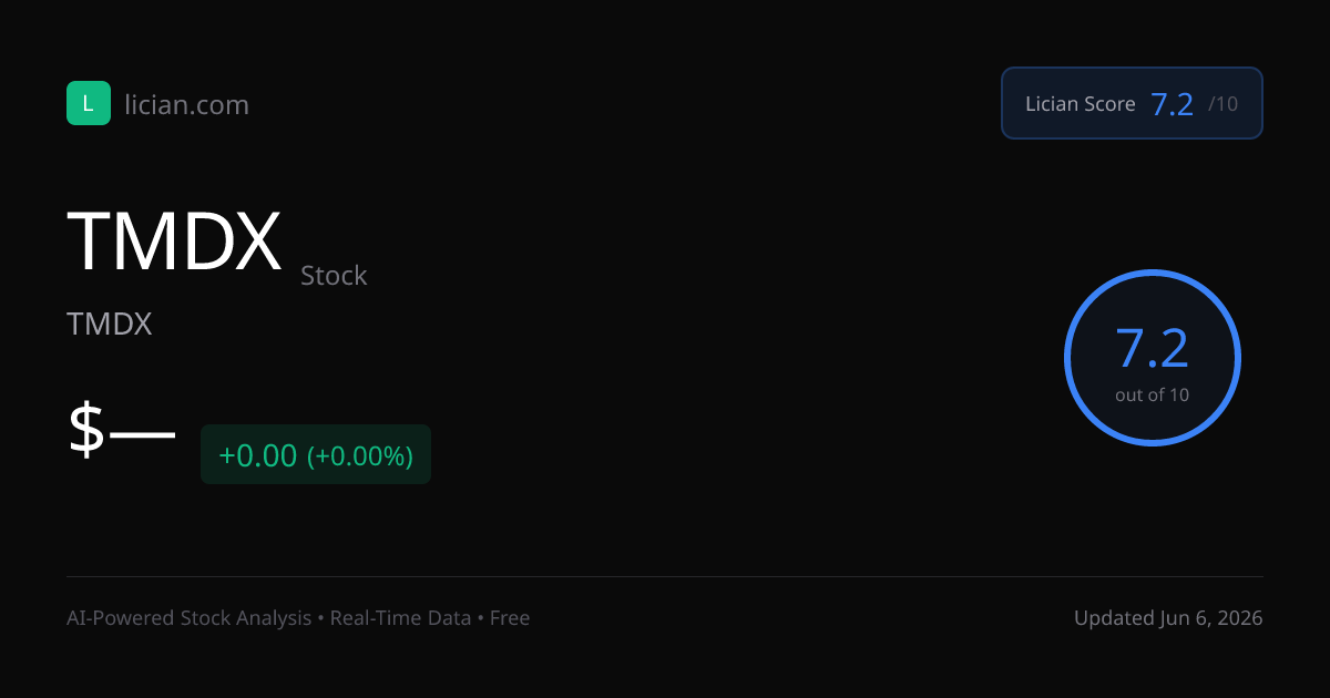 TMDX Forecast 2026: $74 Target | Lician
