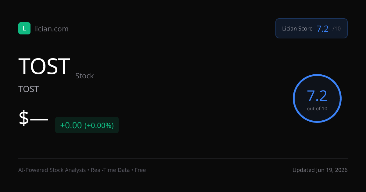 Is TOST Stock Undervalued? Toast Inc Valuation Analysis 2026 | Lician